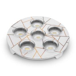 Eichlers.com: Abstract Lines Sedar Plate w/ Glass Bowls