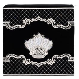 Eichlers.com: Black Velvet Tallis Bag with Black Quilted Design - Large