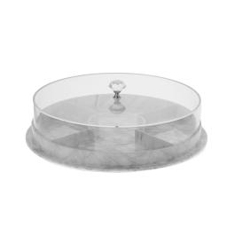 Eichlers.com: Round Lucite Sectional Serving Tray with Cover - Marble ...