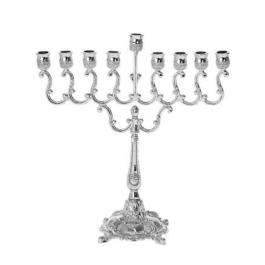 Eichlers.com: Silver Plated Menorah with Ornate Base