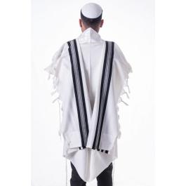 Eichlers.com: Wool Tallis - A"Y - Size 55 (Black - Thin)