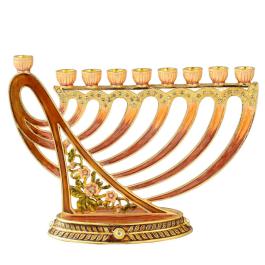 Eichlers.com: Hand Painted Enamel Menorah with Deep Earthy Colors ...