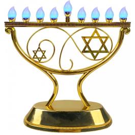 Eichlers.com: Whimsical LED Gold Menorah with Remote Control