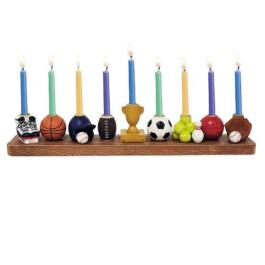Eichlers.com: Hand-Painted Resin Sports Menorah