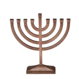 Eichlers.com: Traditional Aluminum Hammered Menorah - Copper Finish