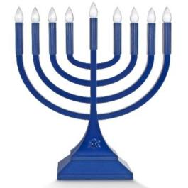 Eichlers.com: LED Medium Classic Chanukah Menorah - Blue