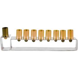 Eichlers.com: Anodized Aluminum Hanukkah Menorah - Frame Gold