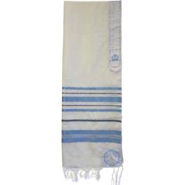 Eichlers.com: Wool Tallis - Blue/Silver - Traditional