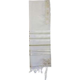 Eichlers.com: Wool Tallis - White/Gold - Traditional